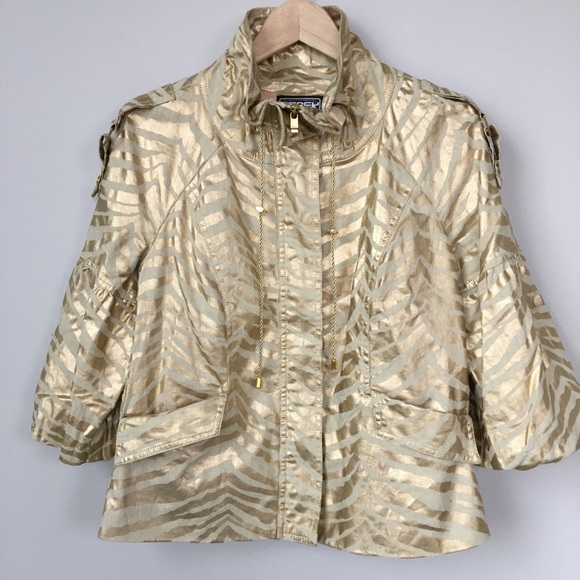 berek | Jackets & Coats | Gold Animal Print Jacket By Berek | Poshmark